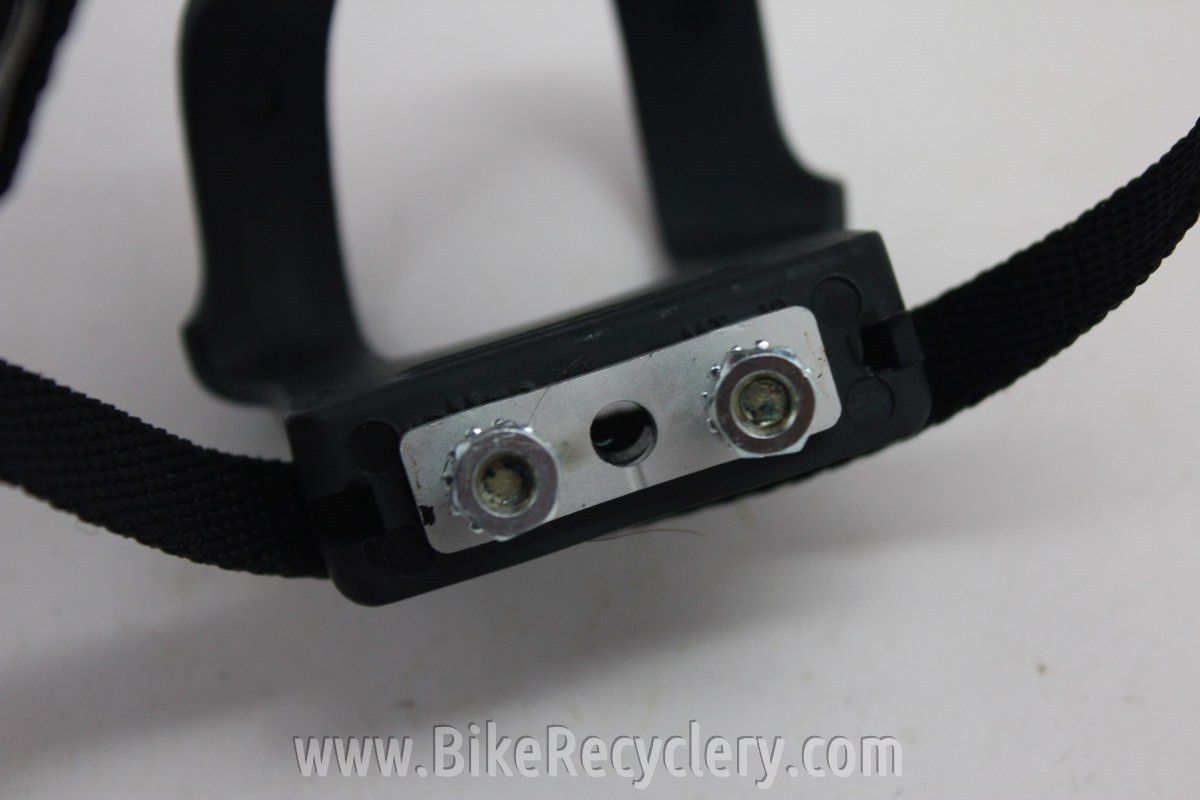 Wellgo Toe Clips & Straps: Black NEW - Bike Recyclery
