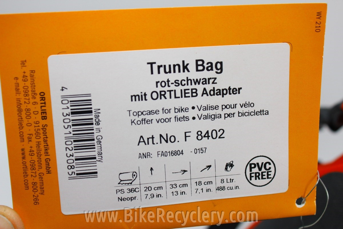 Ortlieb Trunk Bag: Waterproof, Commuter / Touring W/ Rack Adapter: NEW ...