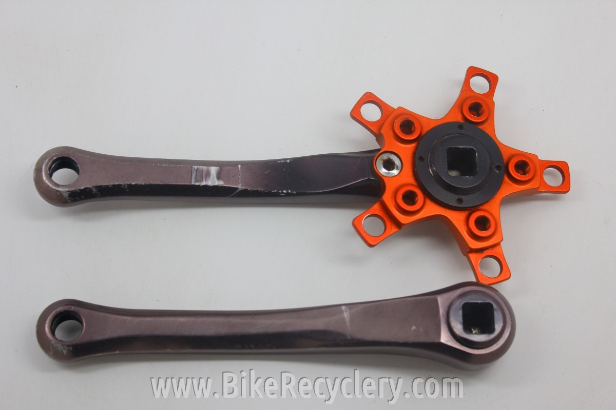 Cook Brothers F-Type Crankset: Grey w/ Red Spider, Dust Caps, 176mm ...