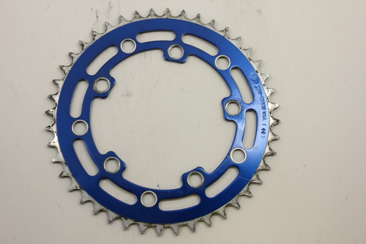 Tuff Neck Old School BMX Chainring: 44t, 110/130mm BCD Blue - Bike ...