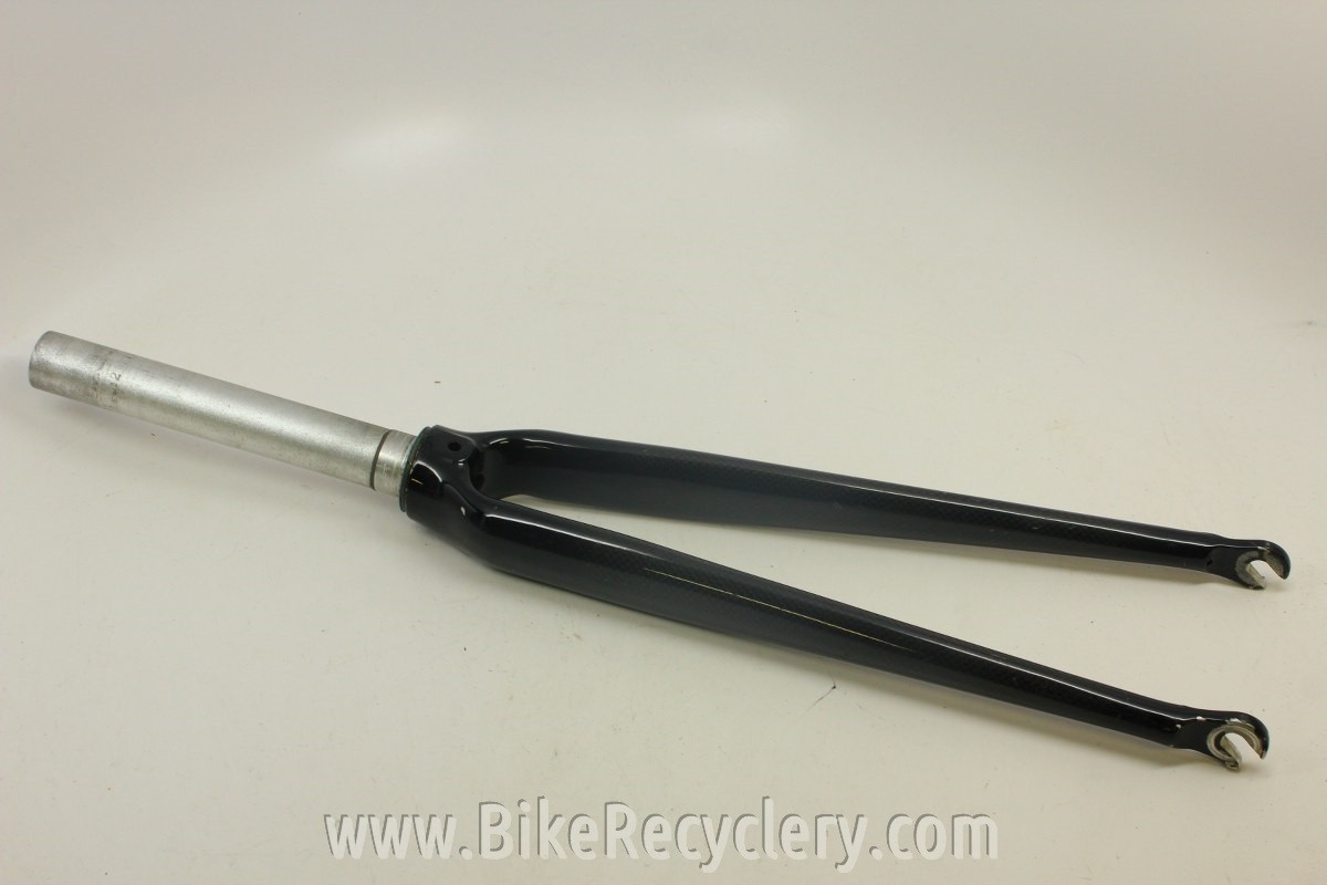 Black Carbon Road Bike Fork: 1 1/8" Threadless - Bike Recyclery