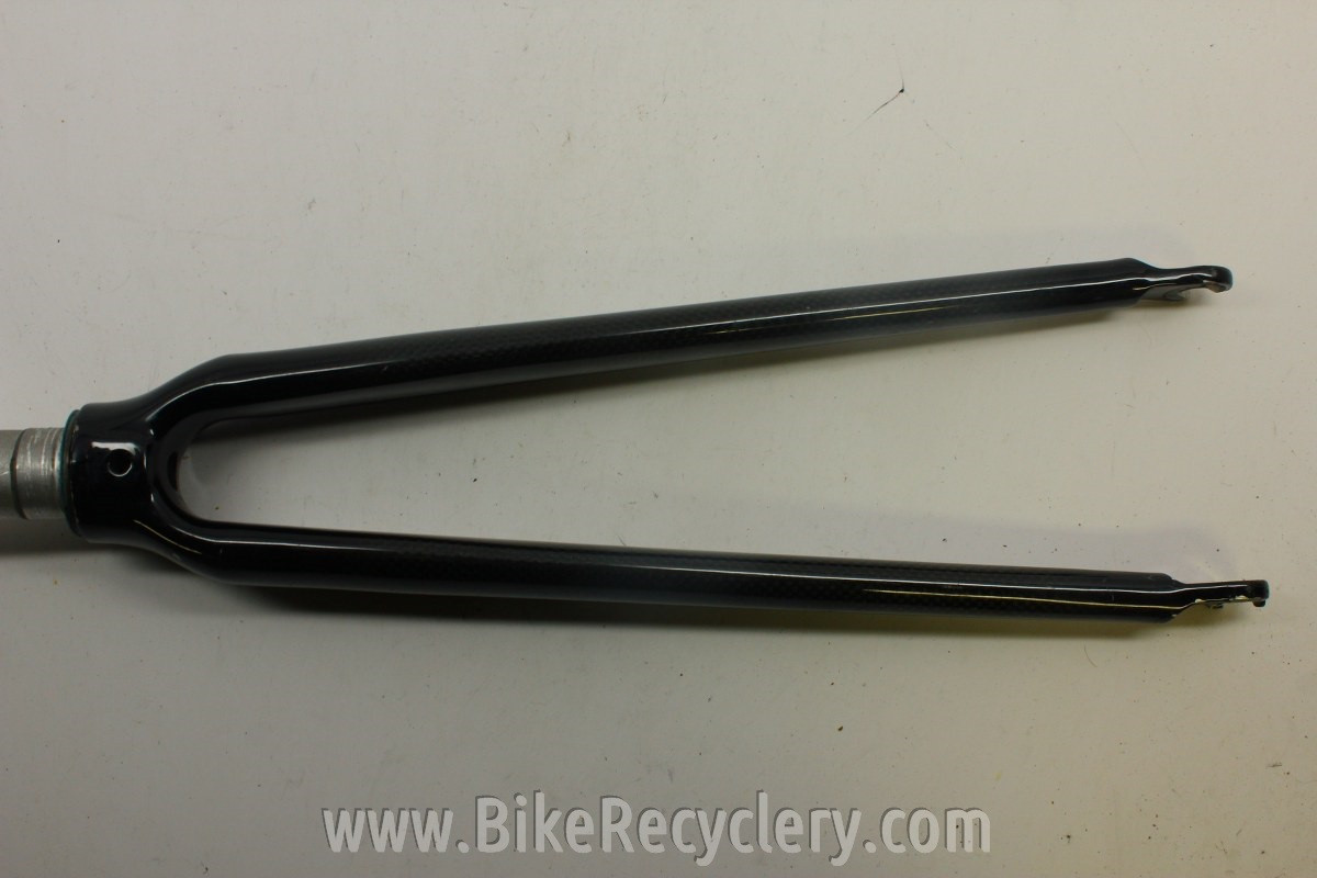 Black Carbon Road Bike Fork: 1 1/8" Threadless - Bike Recyclery