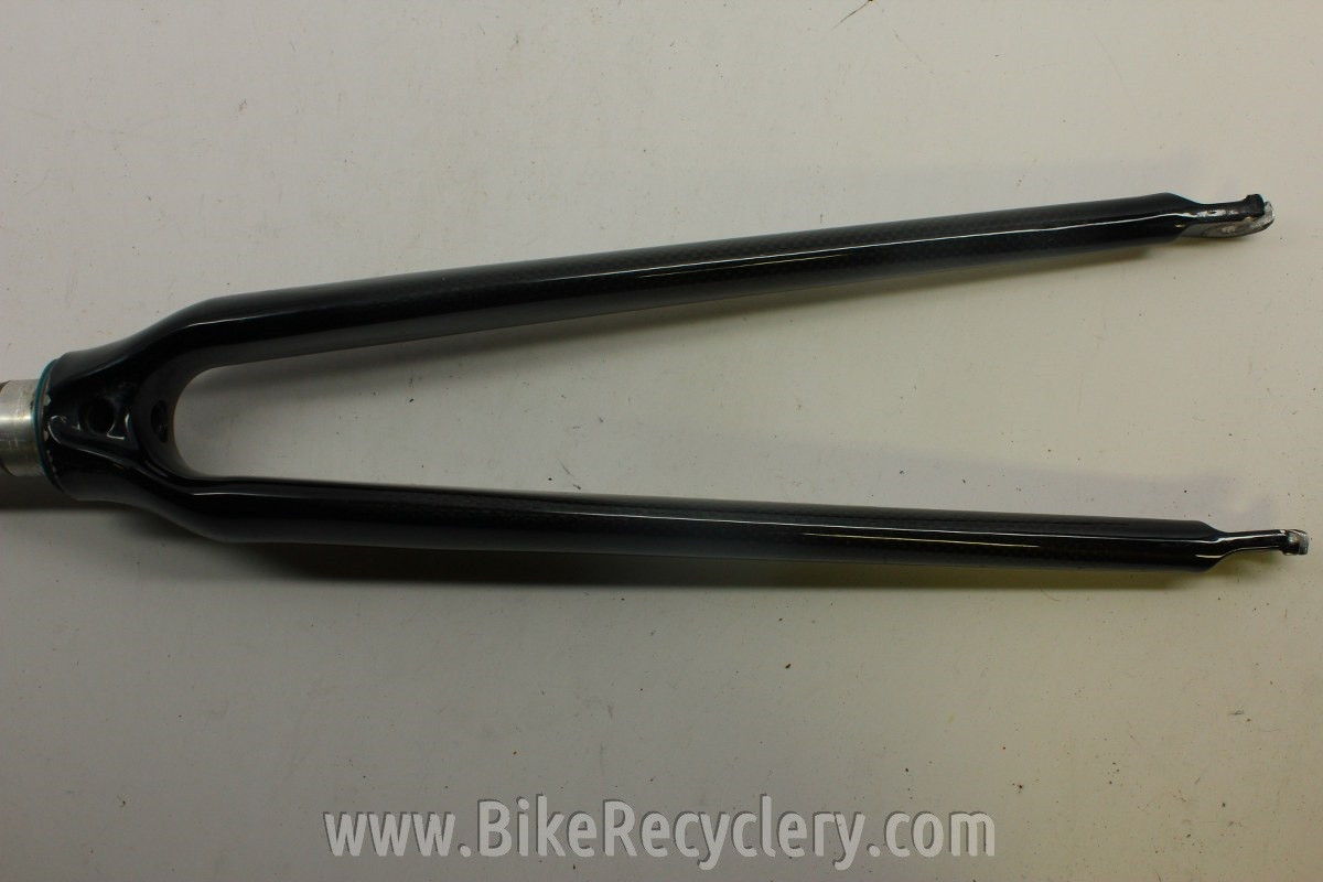 Black Carbon Road Bike Fork: 1 1/8" Threadless - Bike Recyclery