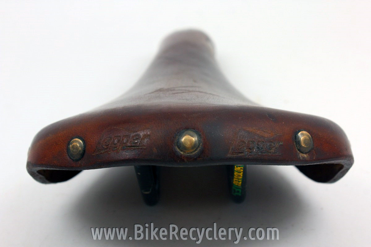 Lepper Voyager Leather Saddle: Reynolds 531 Rails, 294g, Dark Reddish ...