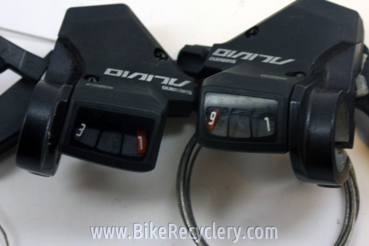 Shimano Alivio 9 Speed Rapidfire Shifter Pods: Black - Bike Recyclery
