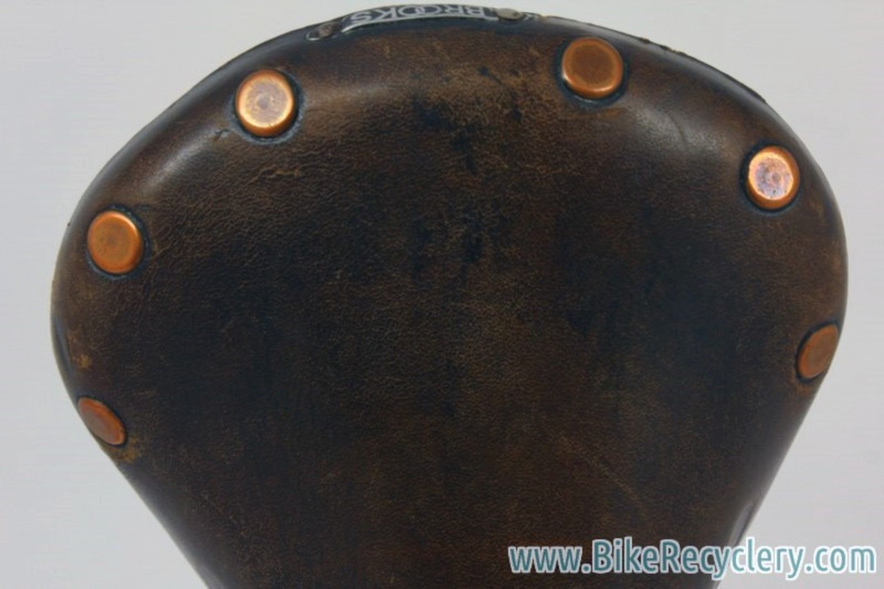 Vintage Brooks Professional Leather Saddle: Brown, Brass Small Rivets ...