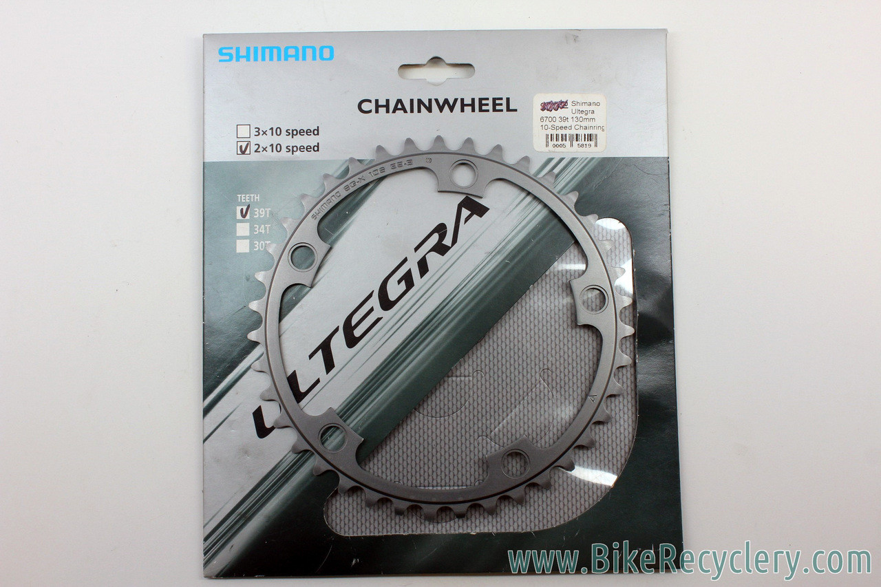 Shimano Ultegra 10 Speed 39T Chainring: 6700 - 130mm - Grey - NEW ...