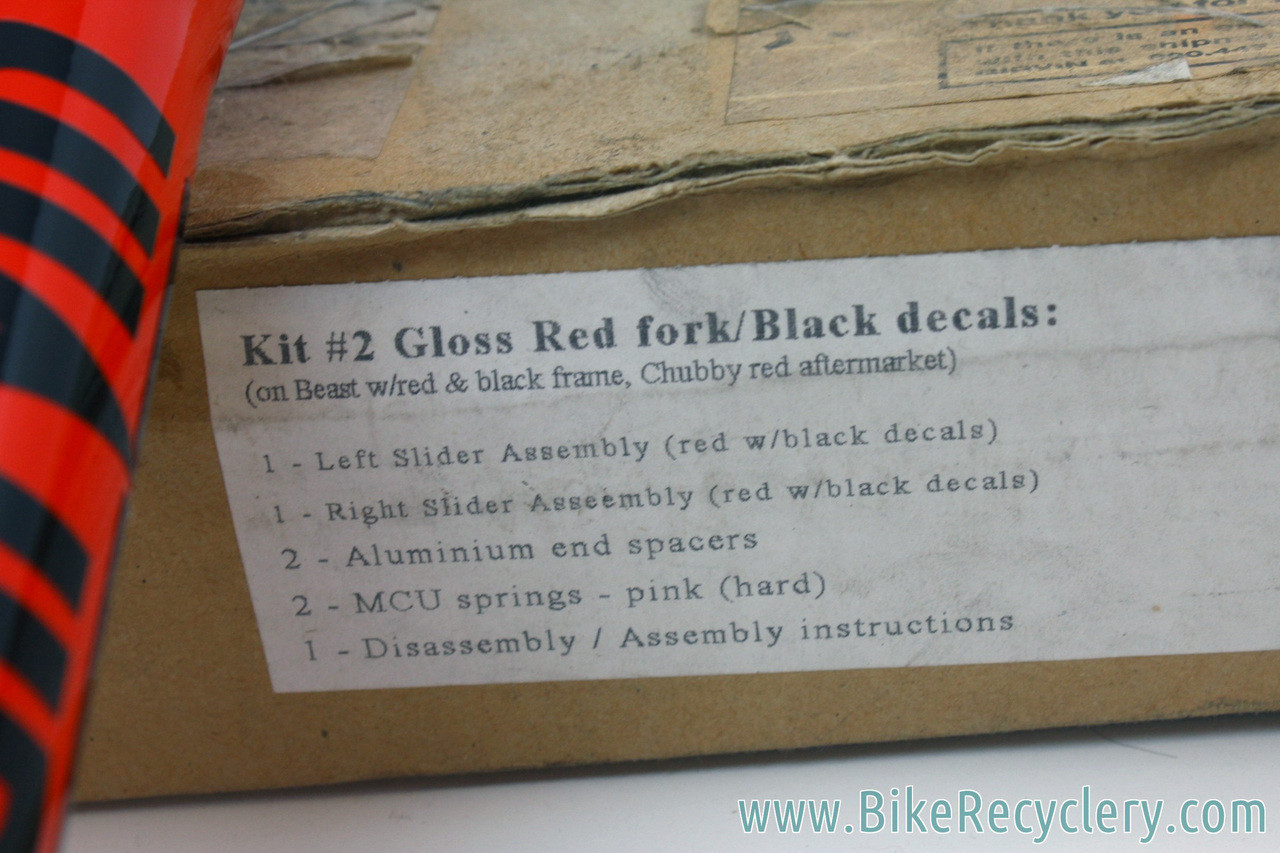 NIB/NOS Girvin Chubby Fork Slider Kit: Seals - Red / Black - Bike Recyclery