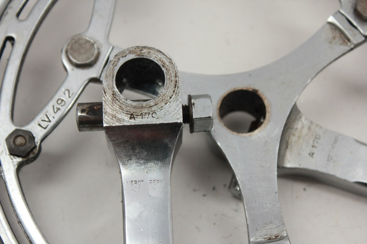 Stronglight 55 Cottered Crankset and BB: 1950's / 1960's 170mm, 52/49t ...