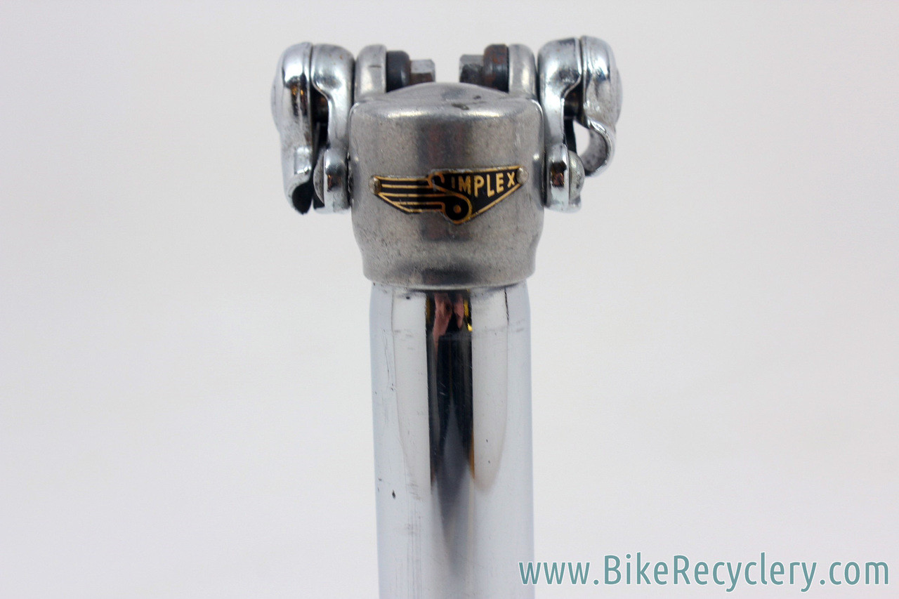 Simplex SLJ (Super LJ) Seatpost: Black/Gold Badge - 26.4mm - Bike Recyclery