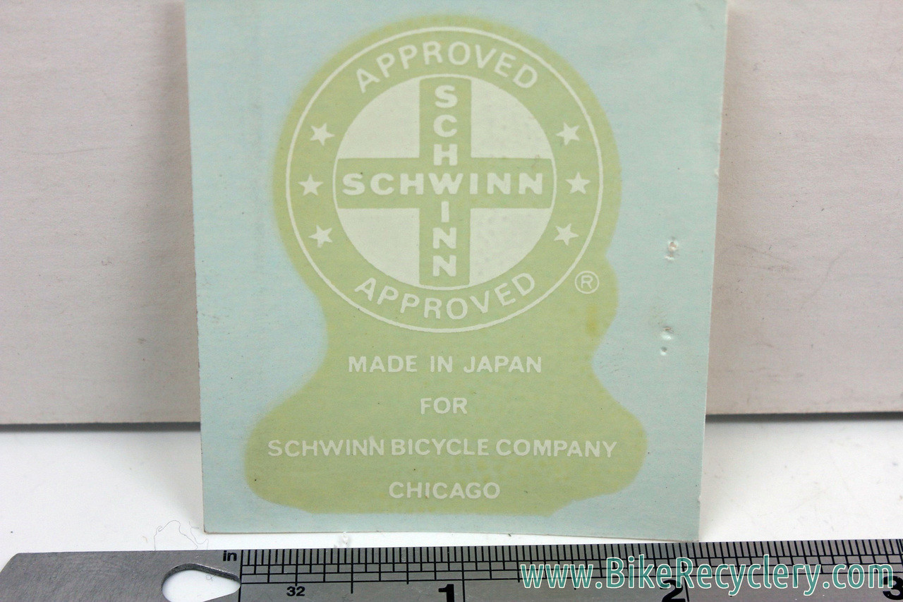NOS Schwinn Approved Made in Japan Seat Tube Decal: White - 1970's ...