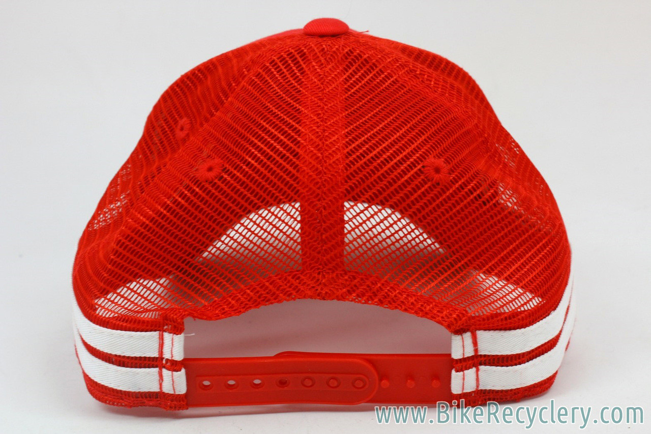 SRAM Red Trucker Snapback Hat: Red W/ White Stripes & Embroidered Patch ...