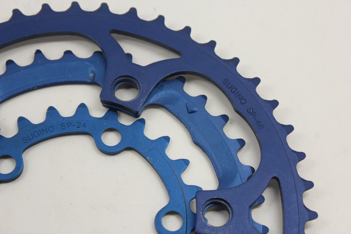 NOS Sugino Blue/Purple Anodized Chainring Set: Mountain Bike Triple 110 ...