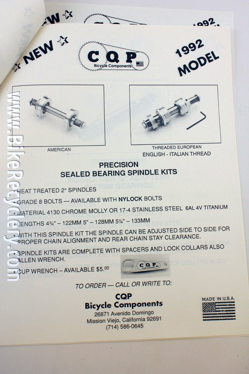 CQP / Cook Brothers Racing Literature: Catalogs / Gary Cook Business ...