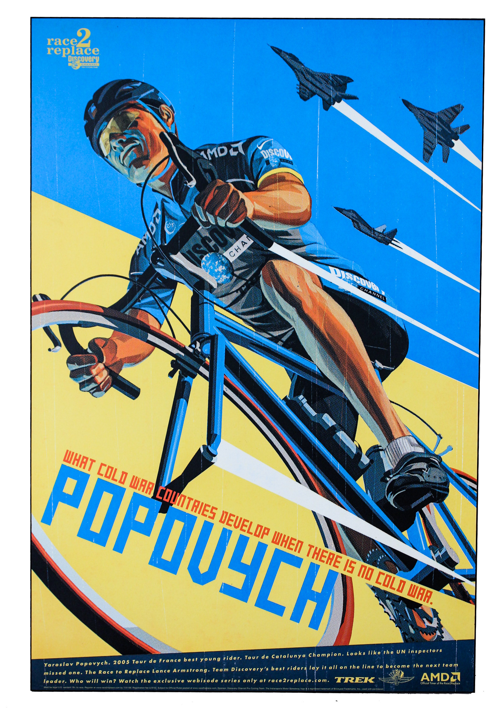 Yaroslav Popovych Race to Replace Discovery Trek Team Artwork One-Off Painted on WOOD: 36" x 24 ...