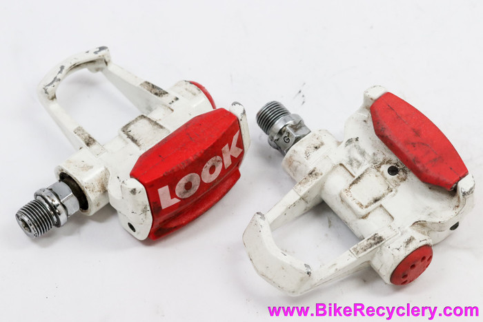 Look PP56 Delta Clipless Pedals: White/Red - 1980's (Perfect Bearings ...