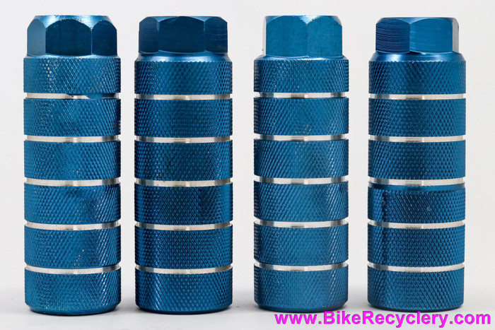 BMX Foot Pegs: Blue / Silver (Barely Used) - Bike Recyclery