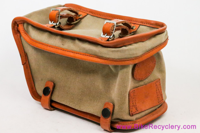Nigel Smythe Little Loafer Front Rack Top Bag: Waxed Canvas & Leather ...