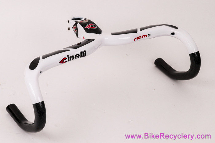 NOS Cinelli Ram 2 Integrated Handlebar: 42cm x 110mm - Carbon - White ...