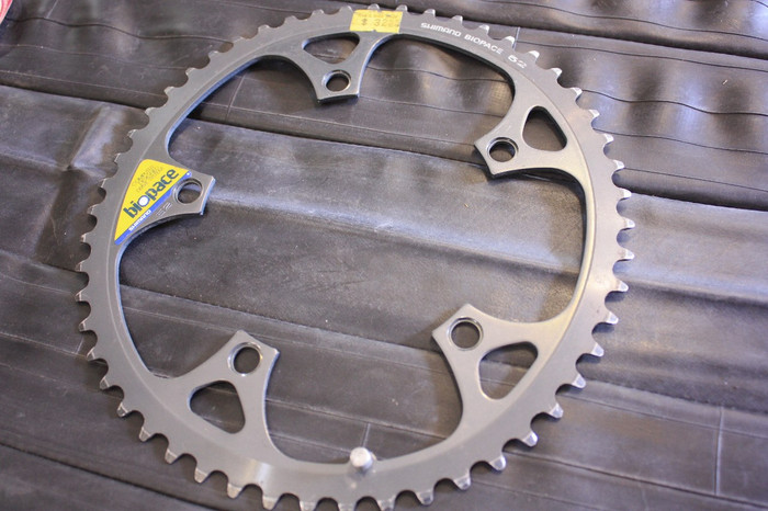 Shimano BioPace Chainring 52t, 130 BCD, Gunmetal Gray - Bike Recyclery