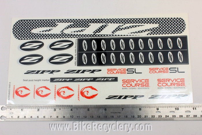 ZIPP Speed Weaponry Sticker Sheets: Chainstay - Bar Tape - Wheel Decals ...