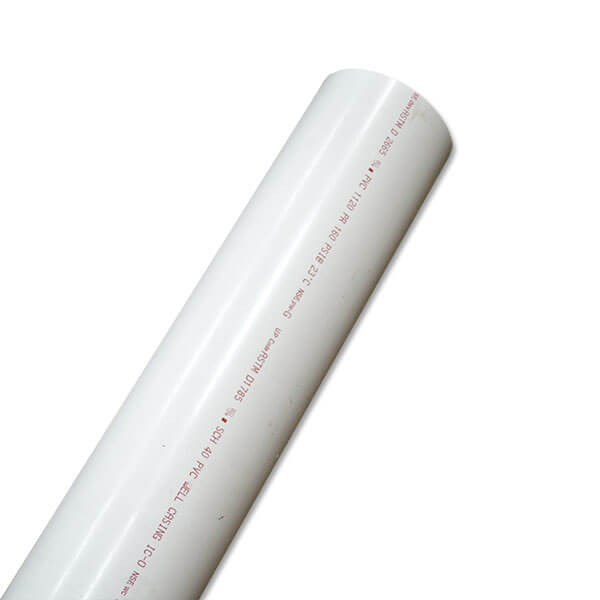 8" Schedule 40 White PVC Pipe 4004-080AB - 5ft - PVCFittingsDirect.com