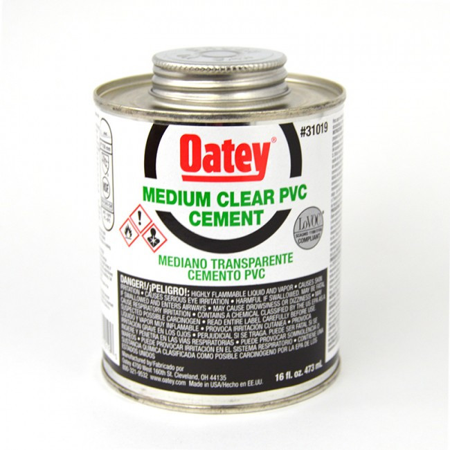 Oatey Medium Body Clear PVC Cement - 1 Pint (16 oz ...