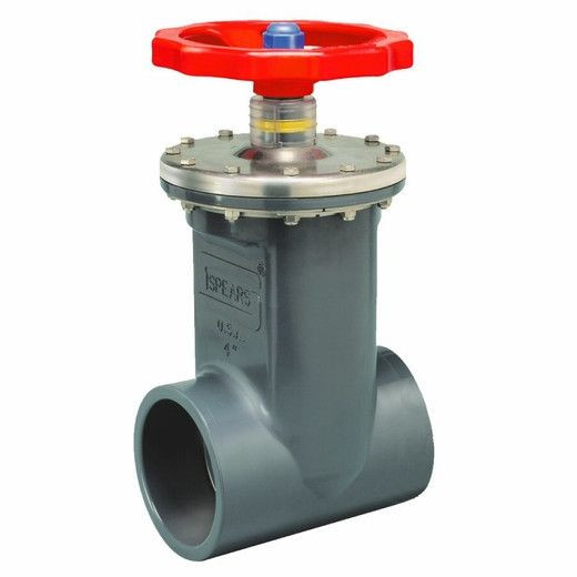 4" PVC Socket Gate Valve Spears 2022-040 - PVCFittingsDirect.com