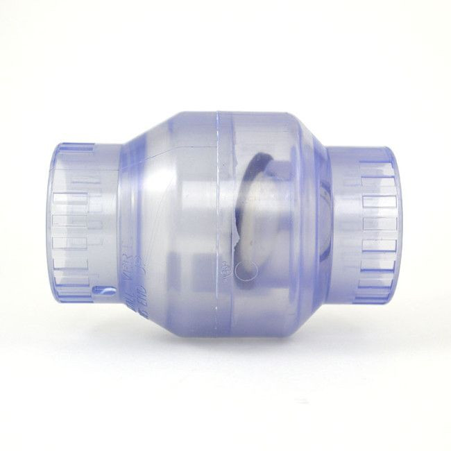 2" Clear PVC Swing Check Valve - Socket (S1520C-20) - PVCFittingsDirect.com