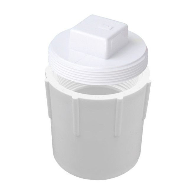 4" x 4" DWV PVC Female Adapter w/ Raised Plug D9404 - PVCFittingsDirect.com