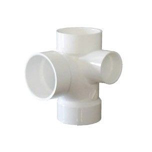 3" x 3" x 3" x 2" DWV PVC Sanitary Tee with Right Side Inlet D417-338 ...