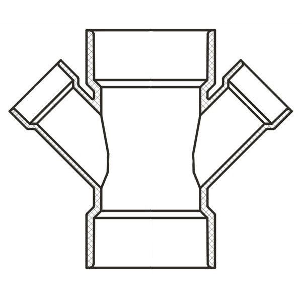 12" x 6" Sch 40 PVC Reducing Double Wye Soc 476-666F ...