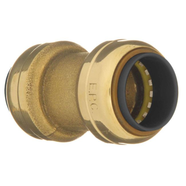 1" Brass Push Fit Coupling w/ Stop 10155456 - PVCFittingsDirect.com