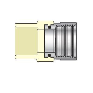 1-1/2" CTS CPVC Female Adapter with Stainless Steel Thread Transition ...