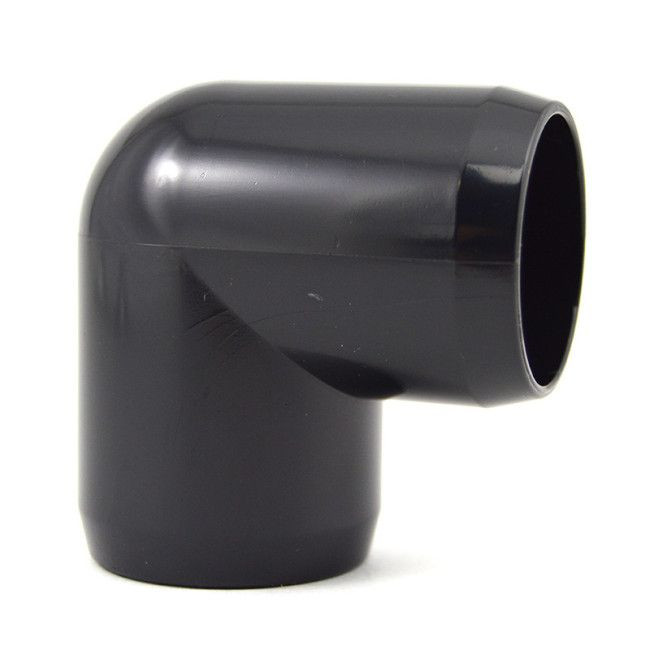 1" PVC 90-Degree Elbow Furniture Grade - Black - PVCFittingsDirect.com