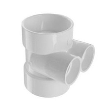 3" x 3" x 1-1/2" x 1-1/2" DWV PVC Horizontal Twin Tee P447-337 ...