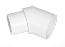1" 45° Elbow Spig x Slip PVC Fitting Schedule 40 - PVCFittingsDirect.com