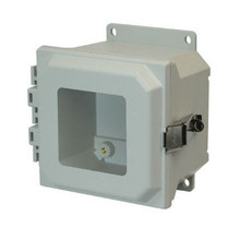 AMU664LWF 6x6x4 NEMA 4X Fiberglass Enclosure w/ Quick-Release Latch ...