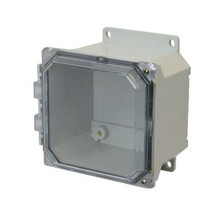 AMU664CCHF 6x6x4 NEMA 4X Fiberglass Enclosure w/ Clear Hinged Screw ...