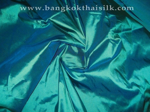 Sea Green Shot Blue 100% Authentic Silk Fabric - Bangkok Thai Silk