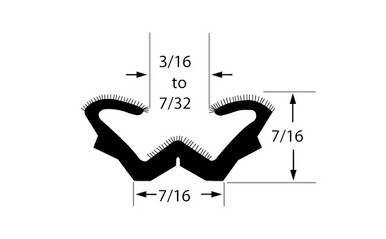Flocked rubber channel - Window Channel