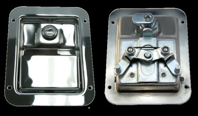 Two point Stainless Steel Paddle Latch, 5-1/2 in. L x 4-1/4 in. W, Key ...