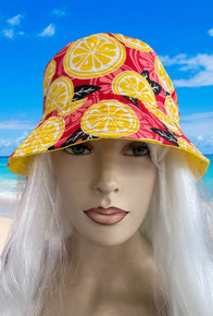 Bucket hat with Lemon fruit print SB8007