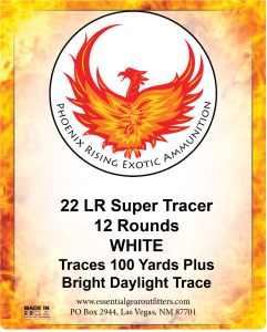 .22 LR White Tracer Rounds – Daylight Visibility to 100+ yd, 12-Pack