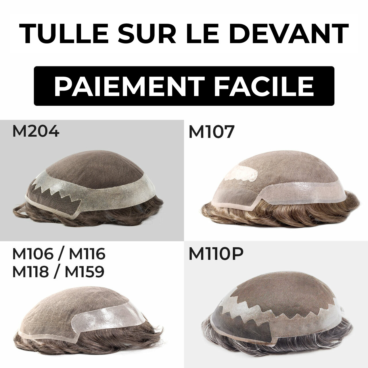 Prothèse Capillaire pour Homme sur Mesure - Base en tulle avec poly ...