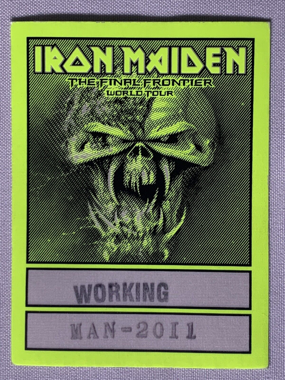 Iron Maiden Pass Ticket Original The Final Frontier Tour Manchester ...