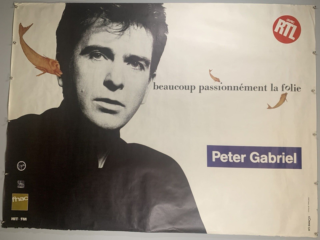 Peter Gabriel Poster Original Promo France 1986 - RockMemorabilia.com