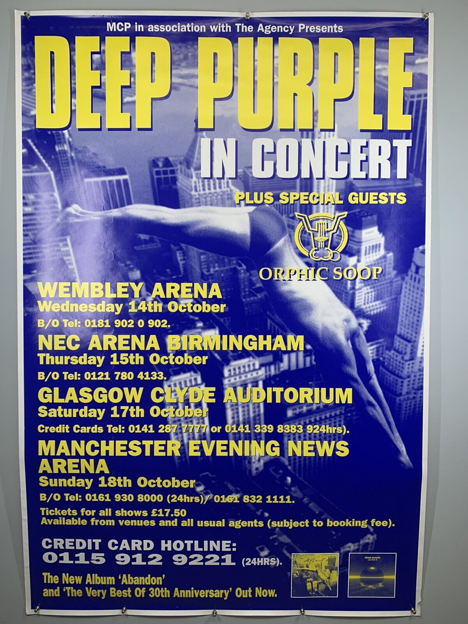 Deep Purple Poster Original Promo Abandon UK Tour 1998 ...