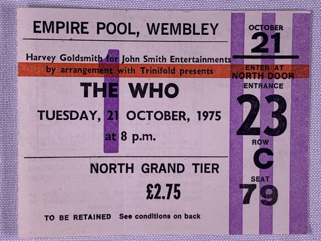 The Who Program And Ticket Original By Numbers Tour Wembley 1975 ...