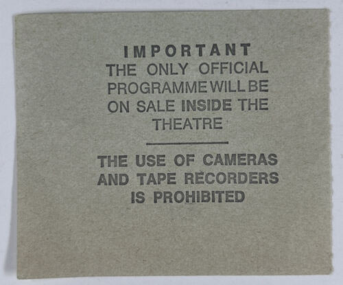 Original David Gates Ticket Odeon Theatre 1975